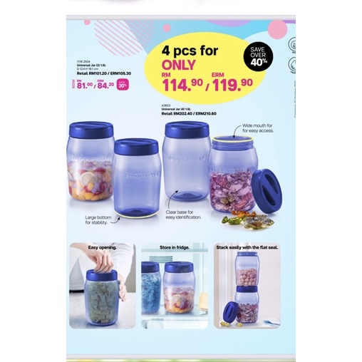 UNIVERSAL JAR 1.5L TUPPERWARE | Shopee Malaysia