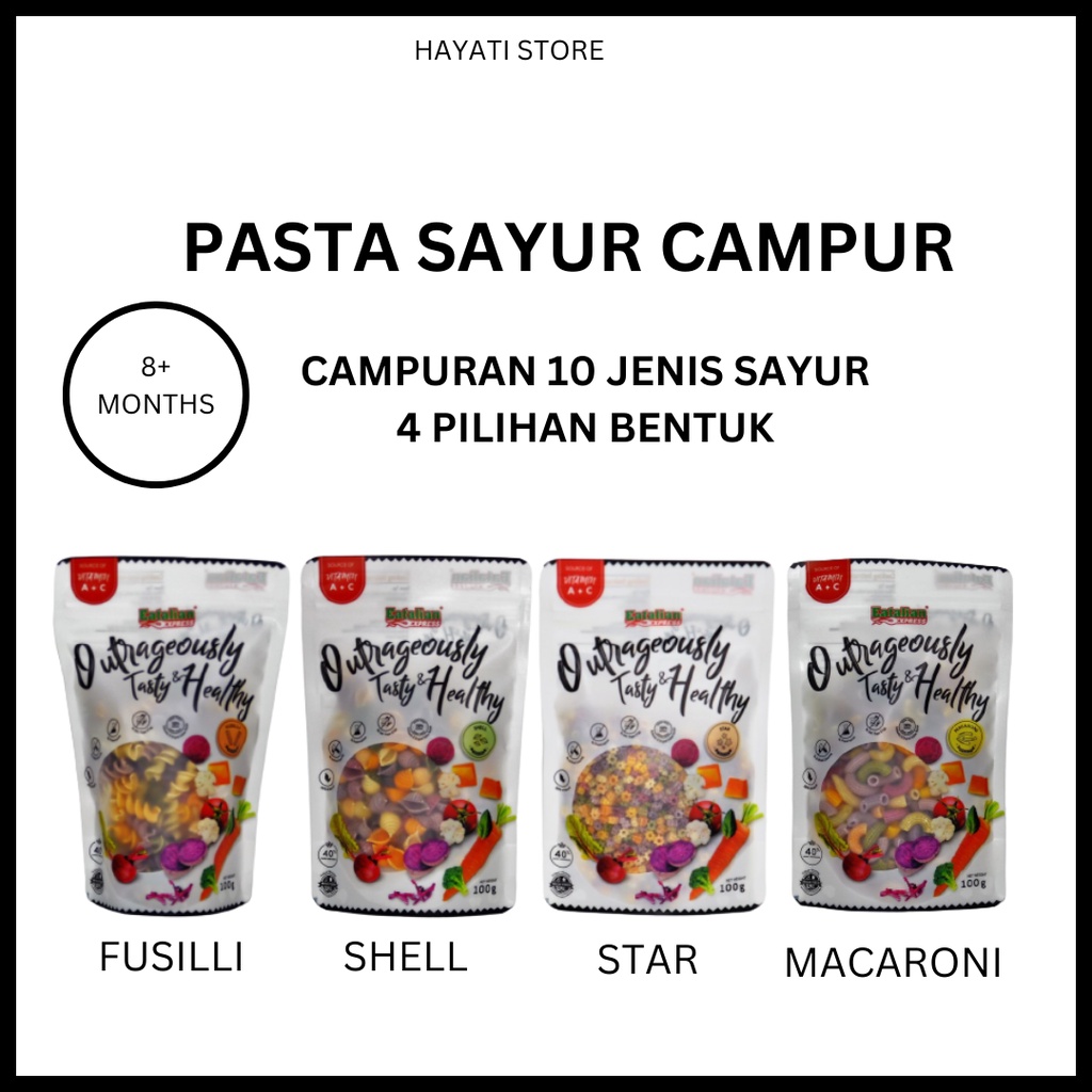Mini spaghetti sayur 180gram / pasta sayur 100gram - Pasta sedap ...