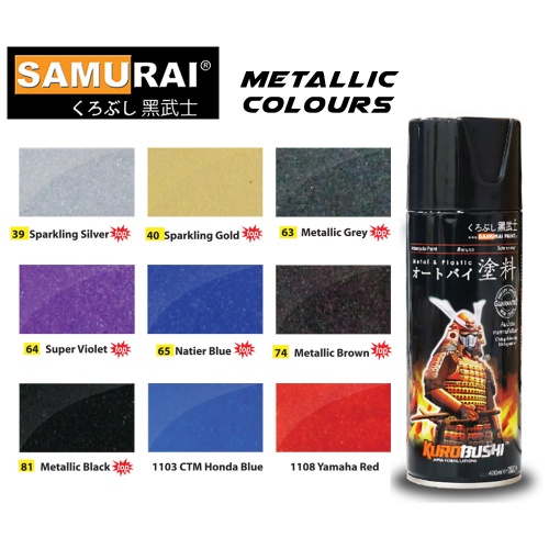 Samurai Paint Metallic Colours Matt Color High Gloss Spray Paint Cat ...