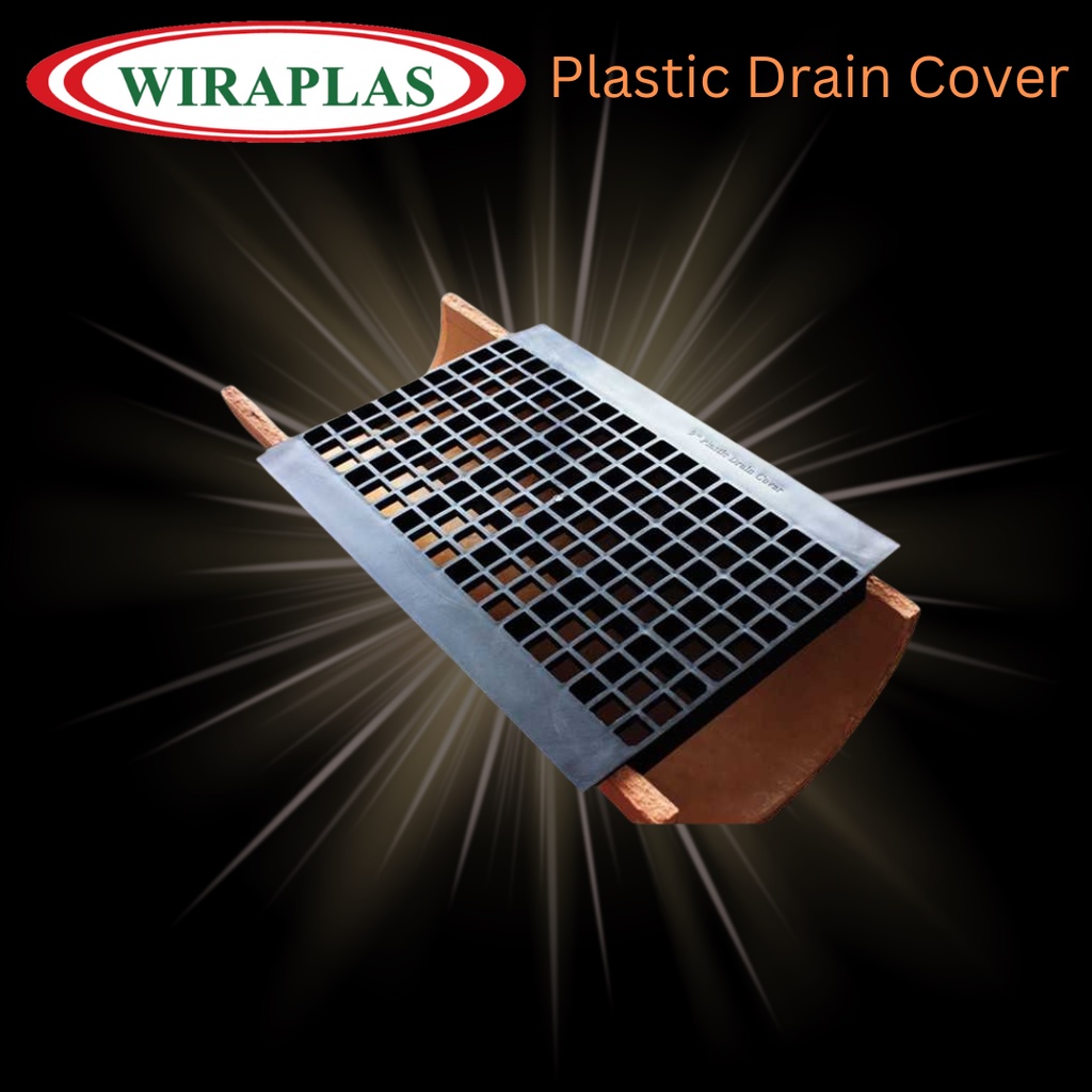 9" x 17" Wiraplas PVC Plastic Drain Cover with UV Shield / Penutup ...