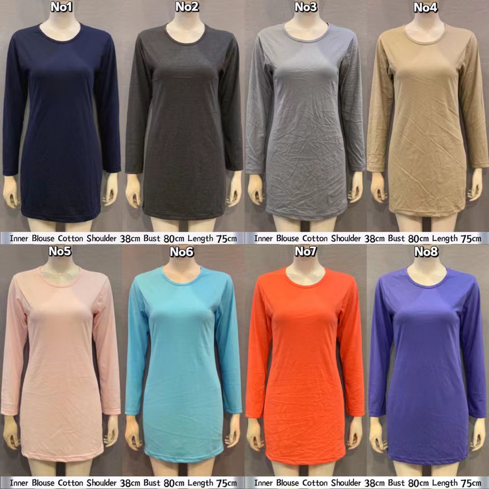WOMEN INNER BAJU LENGAN PANJANG MUSLIMAH LONG SLEEVES INNER LABUH ...