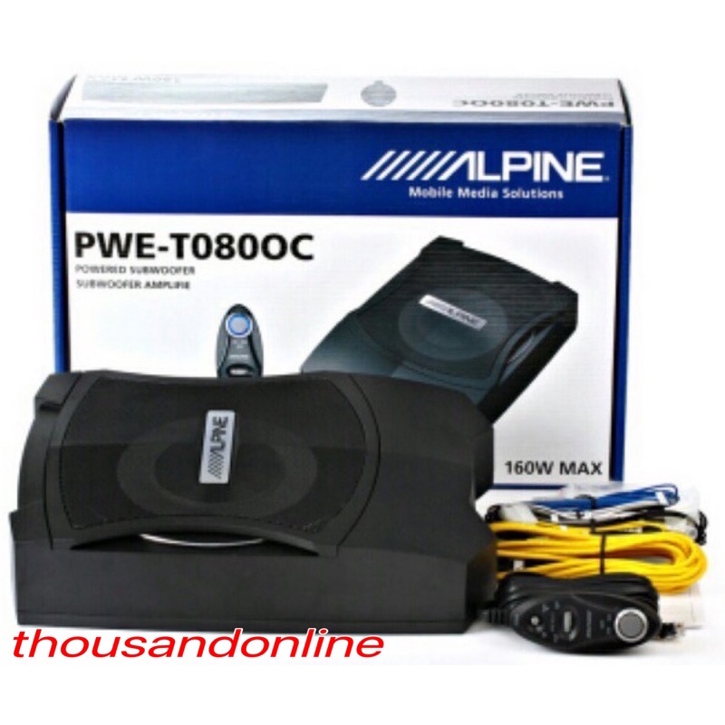 ALPINE 8” ACTIVE SUBWOOFER UNDERSEAT WOOFER PWE-T080OC CAR AUDIO HI-FI ...
