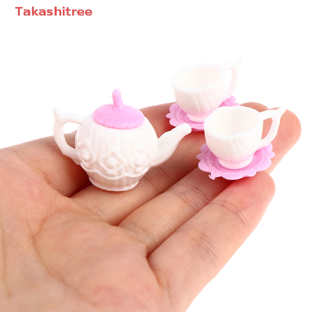 (Takashitree) Dollhouse Miniature Tea Pot Kettle Coffee Cup Saucer 3pc ...