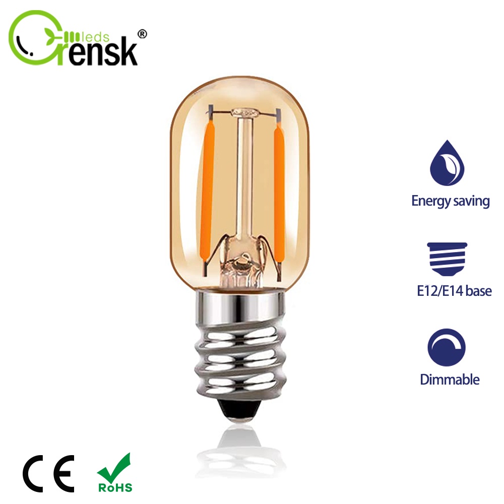 Grensk Led Edison Bulb T22 1W E12 E14 LED Tubular Filament Bulbs Warm ...