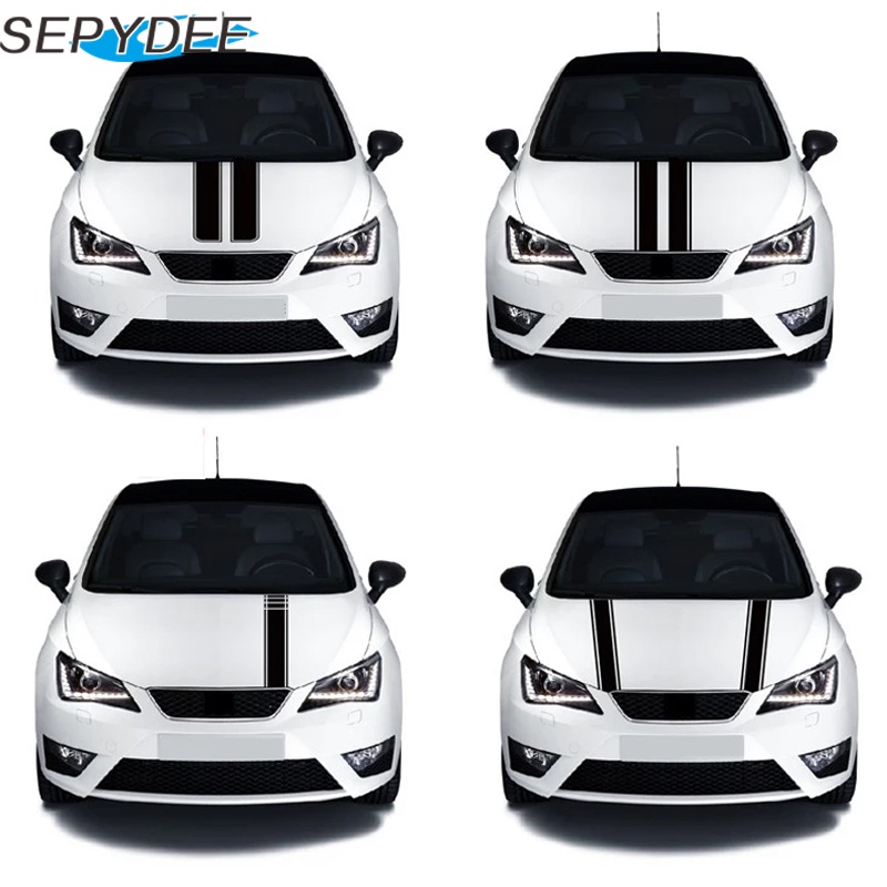 Car Hood Bonnet Stickers Racing Sport Stripes Engine Cover Vinyl Decal ...
