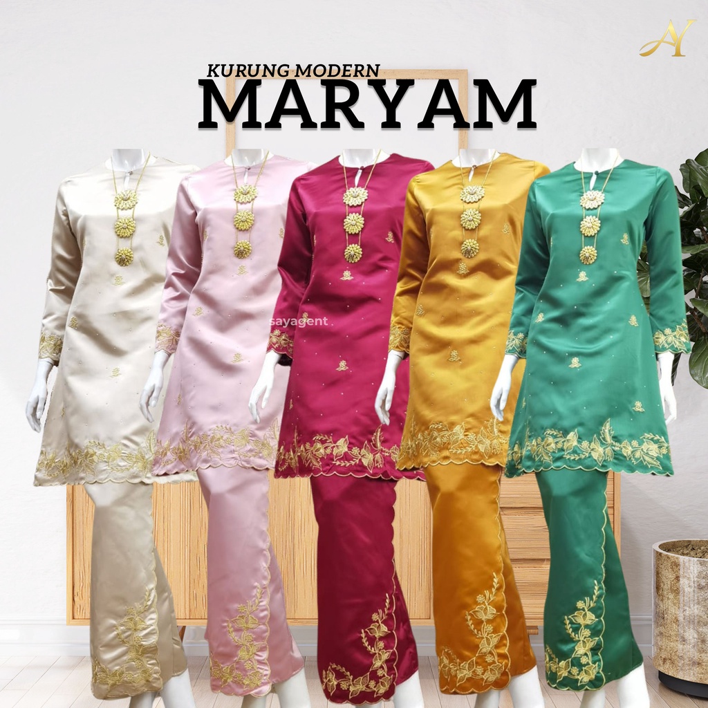 KURUNG MODERN MARYAM SATIN SULAM BAJU TUNANG NIKAH BRIDESMAID BAJU RAYA ...