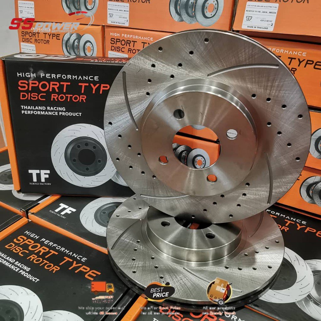 ORIGINAL TF SLOTTED & DRILLED DISC ROTOR (FRT) FOR CUSTOM ODYSSEY (11 ...