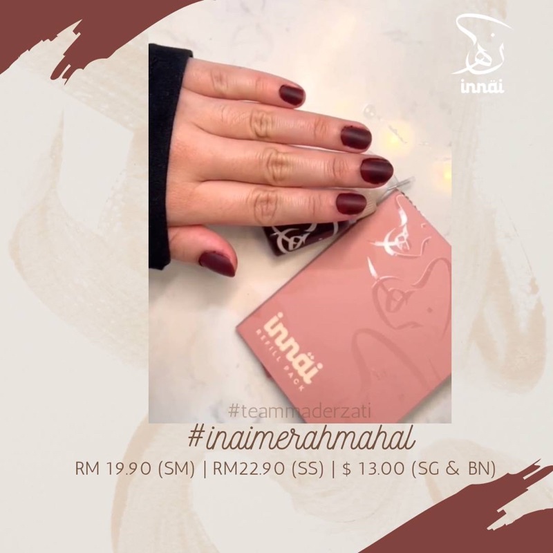 INAI MAROON ROSE |DARK RED INAI MERAH NUNHA | INAI MERAH MAHAL |INAI ...