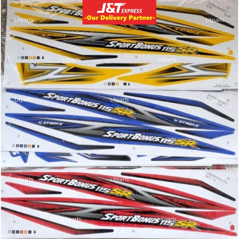 SYM SPORT BONUS SR (3) Body Sticker Stripe Red / Blue / Yellow | Shopee ...