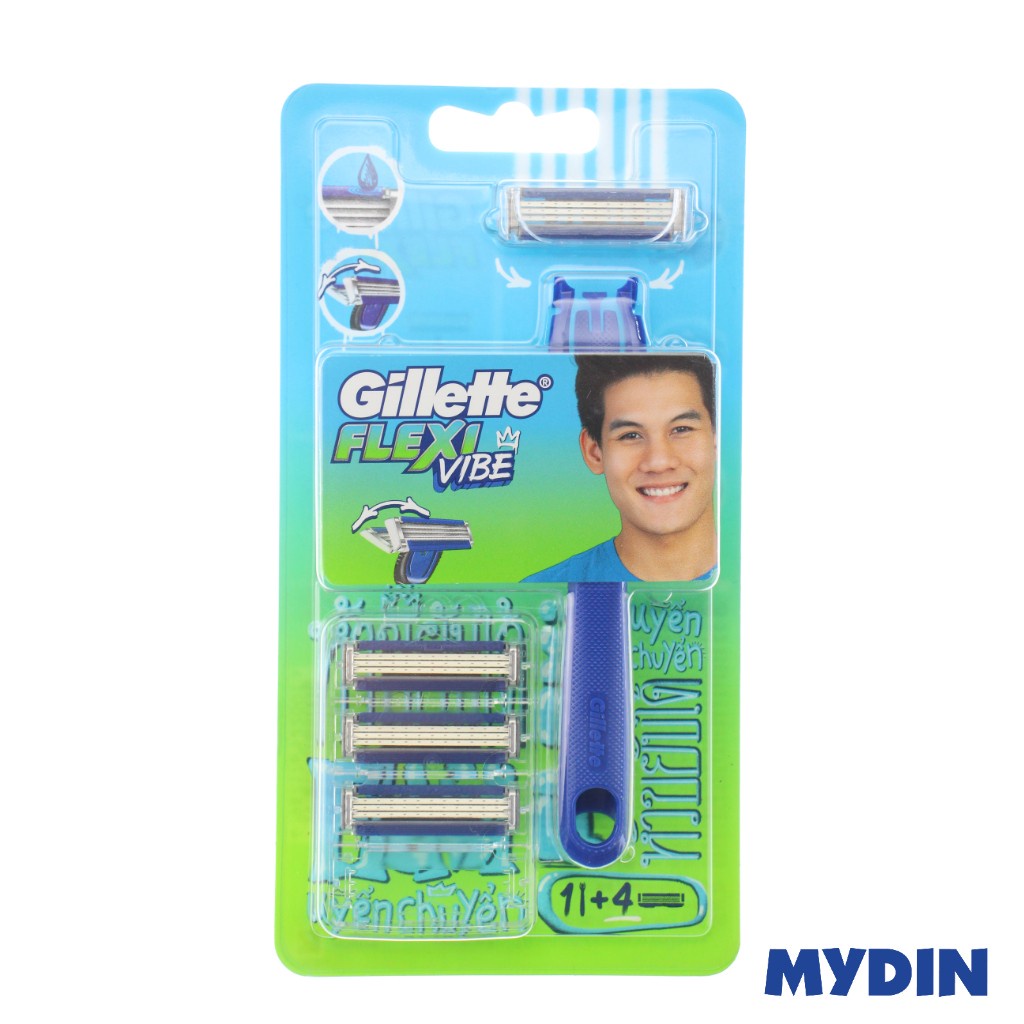 Gillette Flexi Vibe 1 Razor Handle + 4 Cartridge Refills | Shopee Malaysia