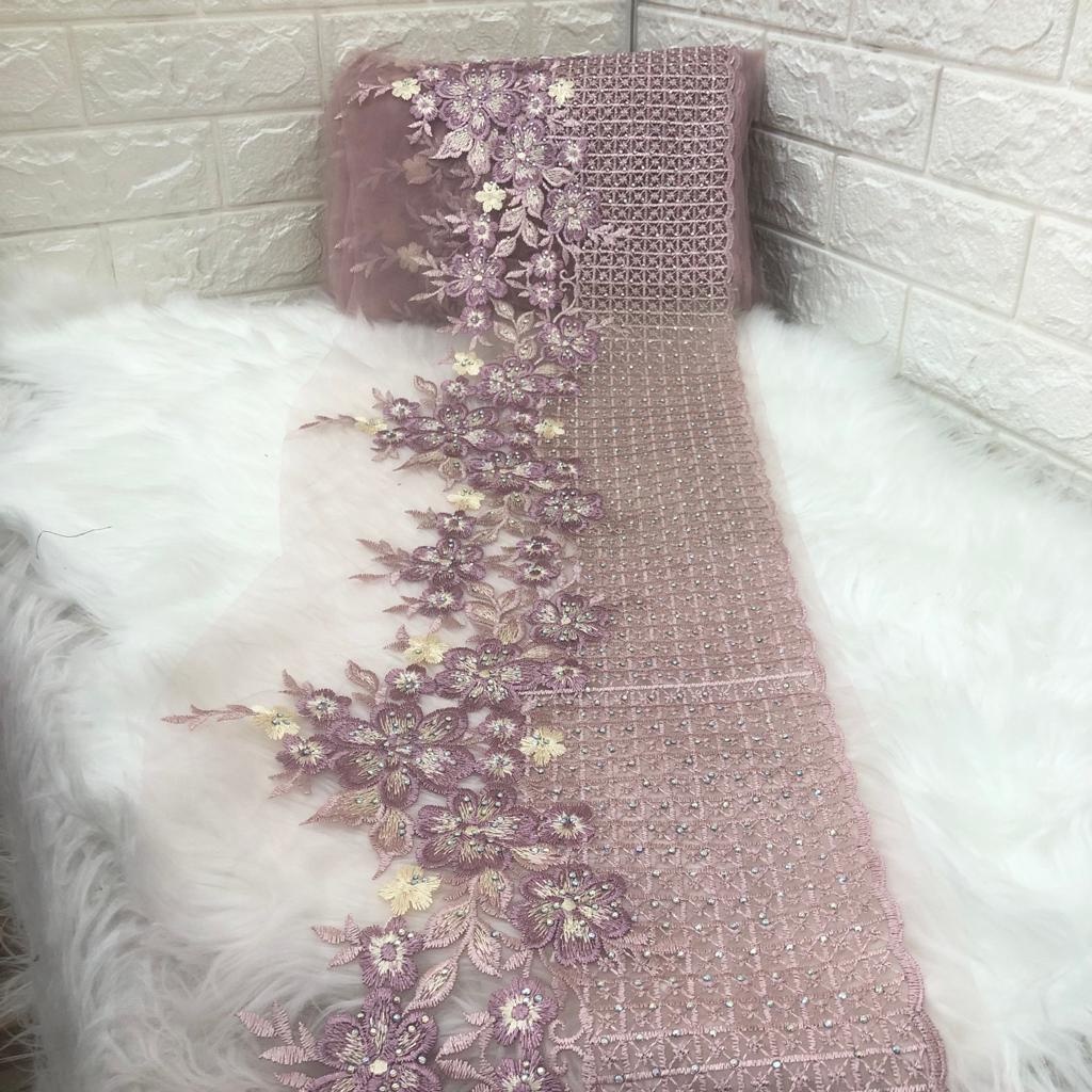 [NEW] BORDER LACE 1 LAYER PETAK CANTIK SULAM BUNGA BERBATU KILAT / LACE ...