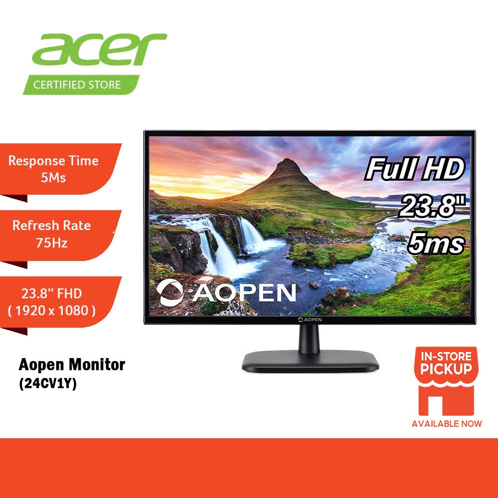Acer Aopen 24CV1YH 23.8'' FHD Monitor ( HDMI, VGA, 3Yrs Wrty ) | Shopee ...