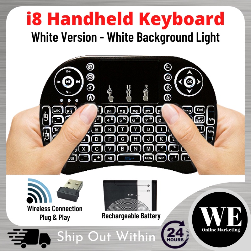 🇲🇾 Mini Handheld Wireless Keyboard i8 - Bluetooth USB Gaming Keyboard ...