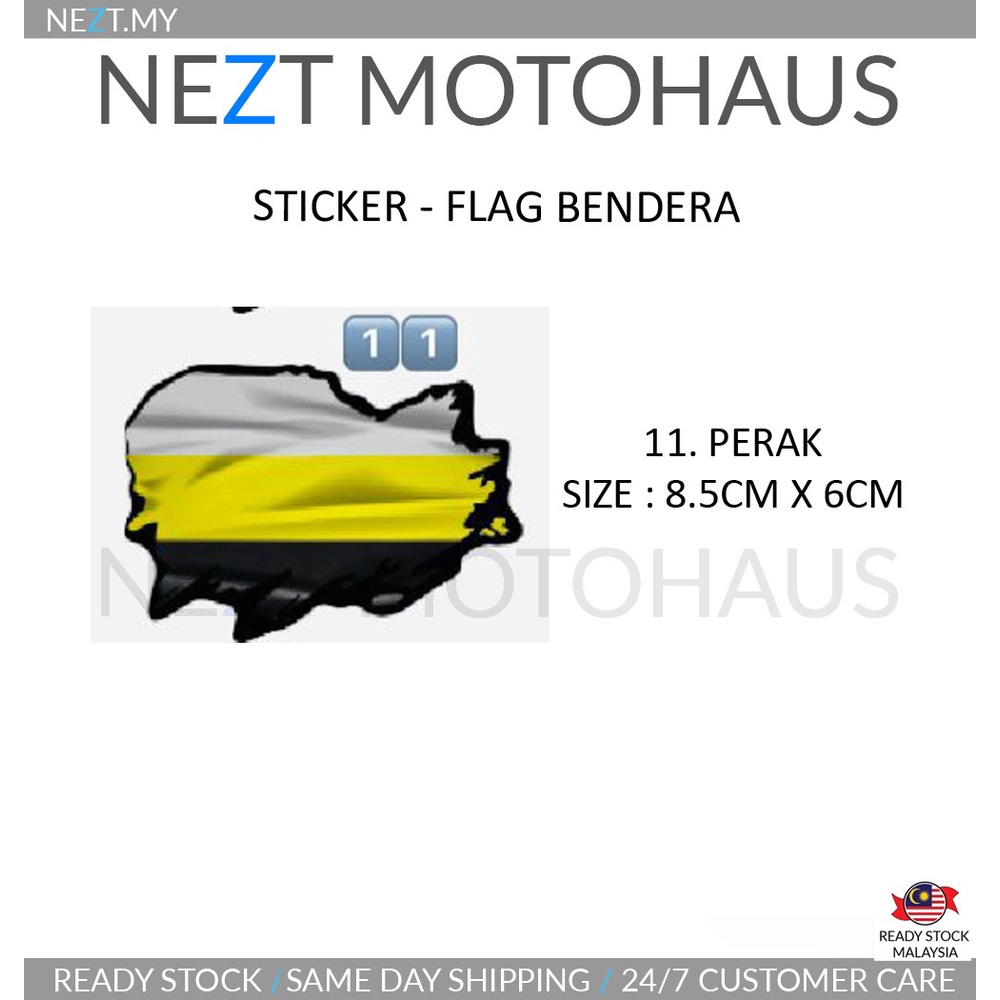 Sticker Bendera Flag Negeri MALAYSIA PERAK PENANG SELANGOR JOHOR KL ...