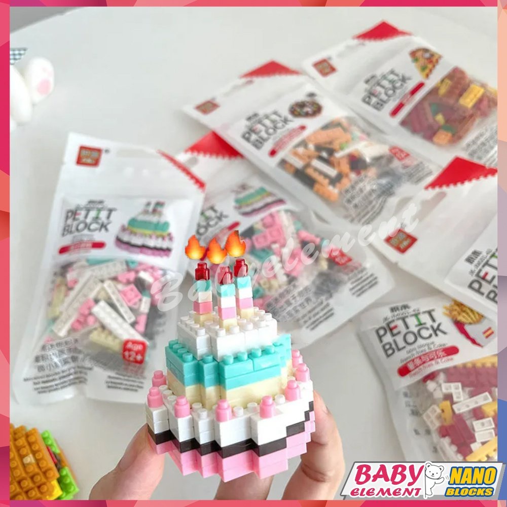 Nano Blocks Food series snack Building Blocks Ins Birthday Cake ...