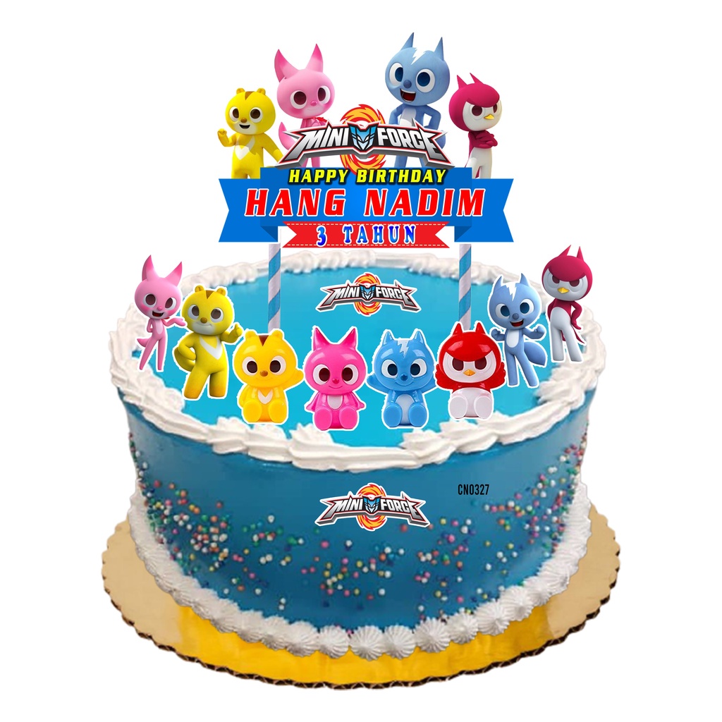 [CUSTOM NAME] Happy Birthday Cake Topper Mini Force Miniforce ...