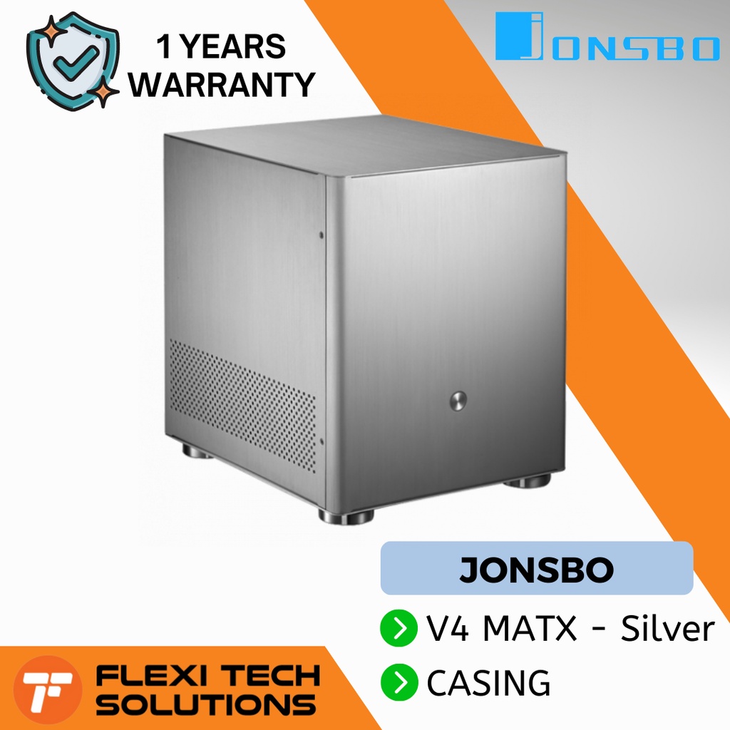 Flexi Tech JONSBO V4 MATX Silver PC Casing Desktop Casing | Shopee Malaysia