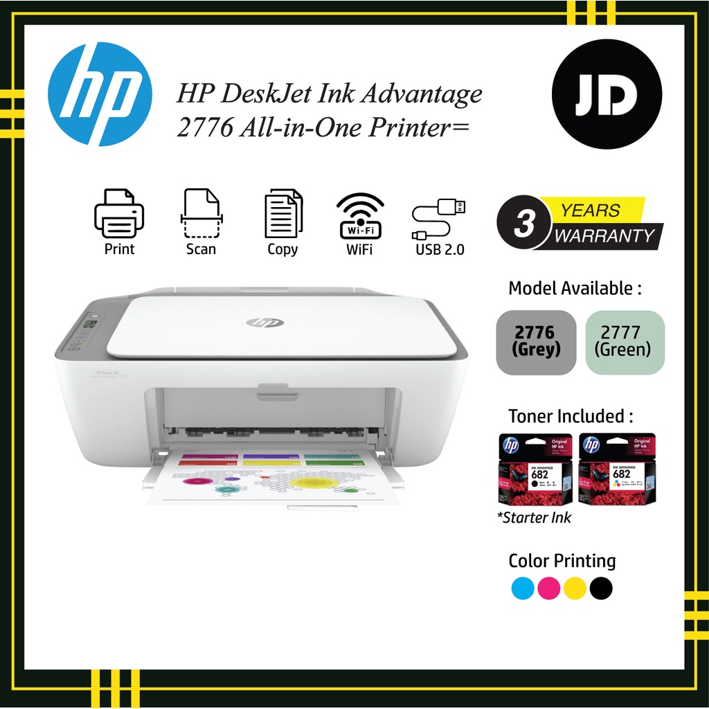 HP WIRELESS WI FI DESKJET HP 2776/ HP 2777 ALL IN ONE PRINTER FULL ...
