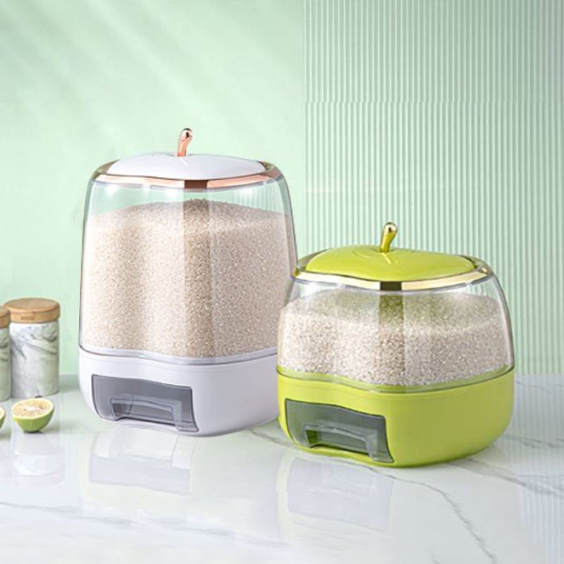 (5kg/10kg) Apple Rice Grain Bucket Kitchen Storage/ Bekas Beras L160 ...