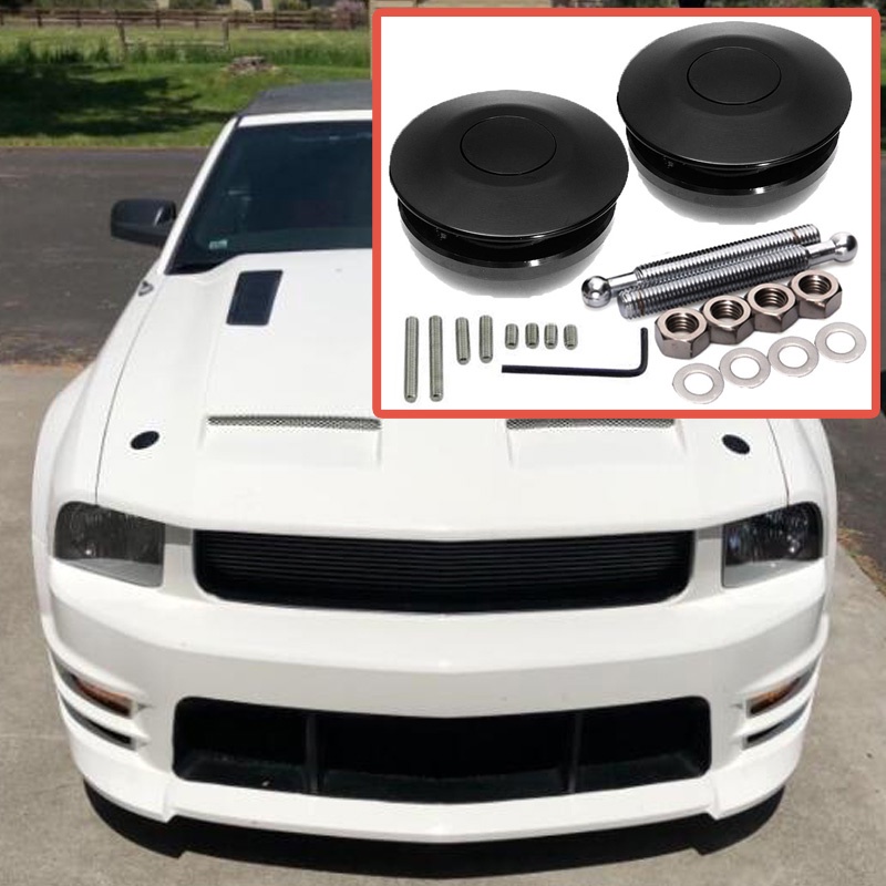 Universal Push Button Billet Hood Pins Lock Clip Kit Car Quick Latch ...