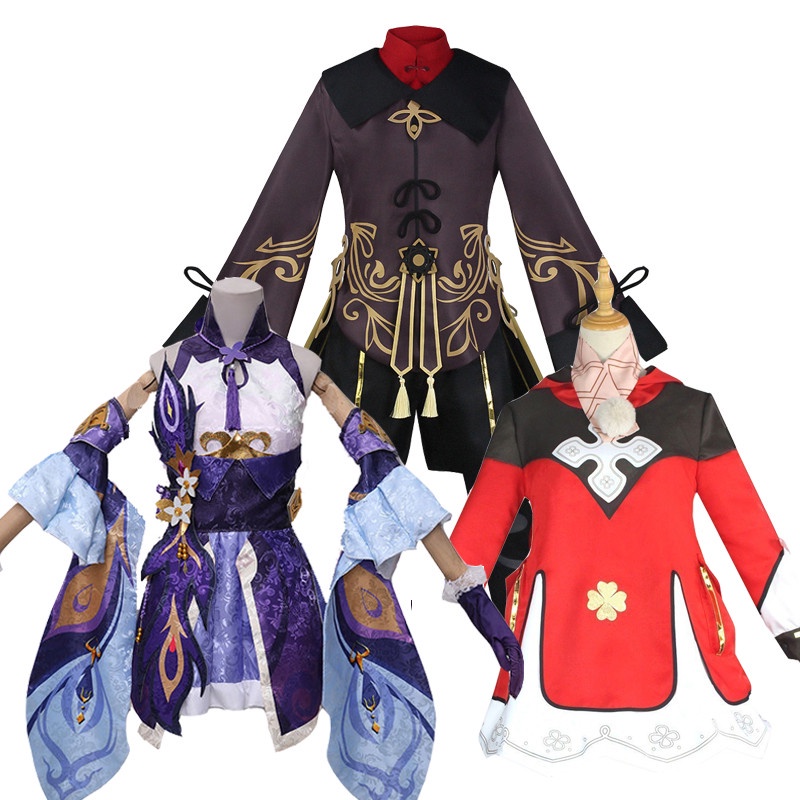 Genshin Impact Project Hutao Keqing Klee Cosplay Costumes Uniform Wig ...