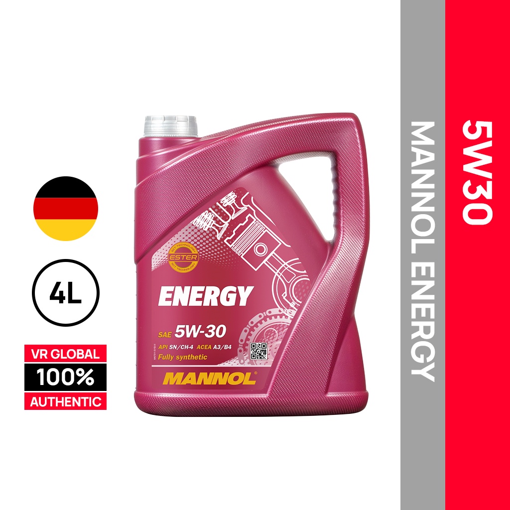 MANNOL ENERGY 5W30 7511 FULL SYNTHETIC ENGINE OIL GERMANY 4L | Shopee ...