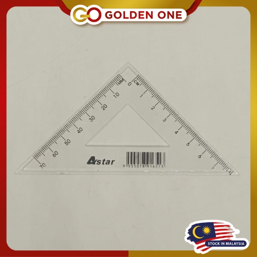 Astar Transparent Geometric Triangle Protractor 45° Plastic Ruler (NO.S27) (Price For 1 Pc ...