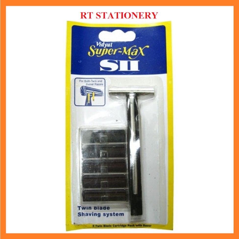 (LELONG) Vidyut Super Max Twin Blade Shaving with 5pcs Disposable Razor ...