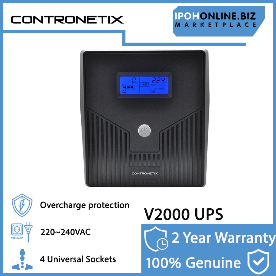 Contronetix V2000 Micropower Offline UPS 2000va Built-in AVR,4 ...