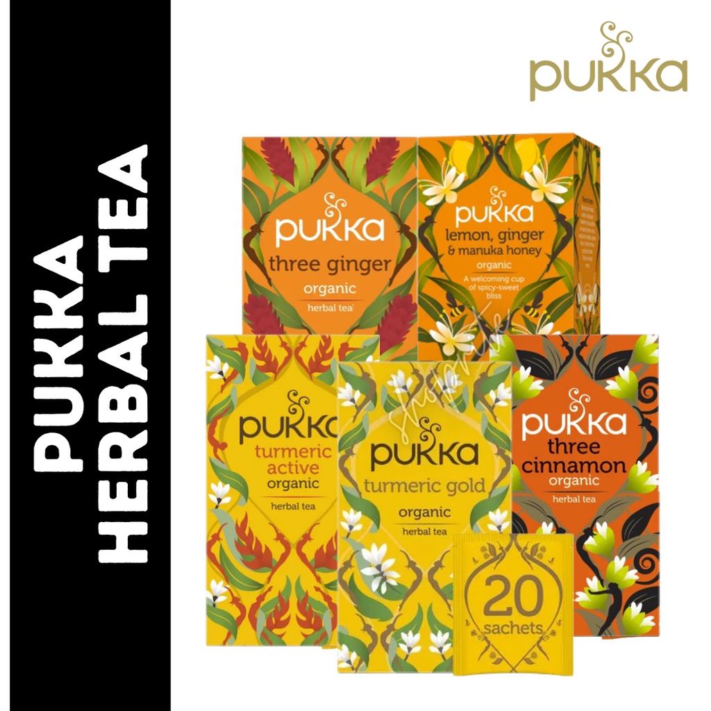 Pukka Organic Herbal Tea [Turmeric Active / Turmeric Gold / Three CInnamon / Three Ginger ...