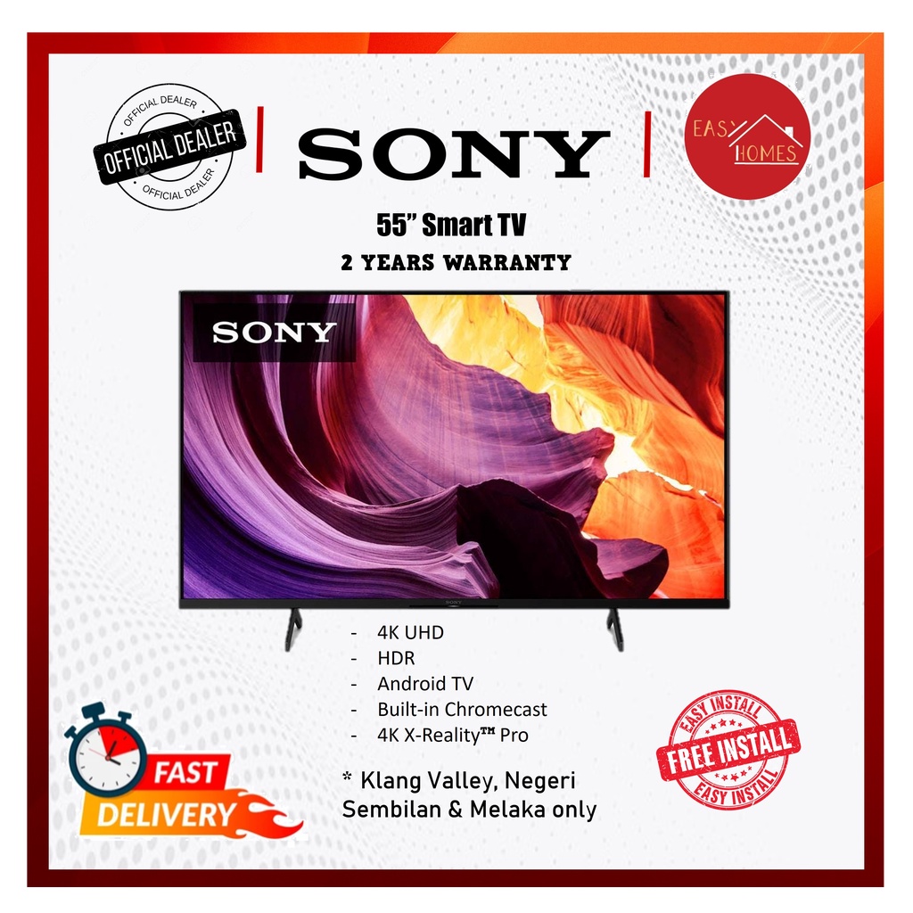 Sony 55 Inch X80K 4K Ultra HD High Dynamic Range (HDR) Smart TV (Google ...