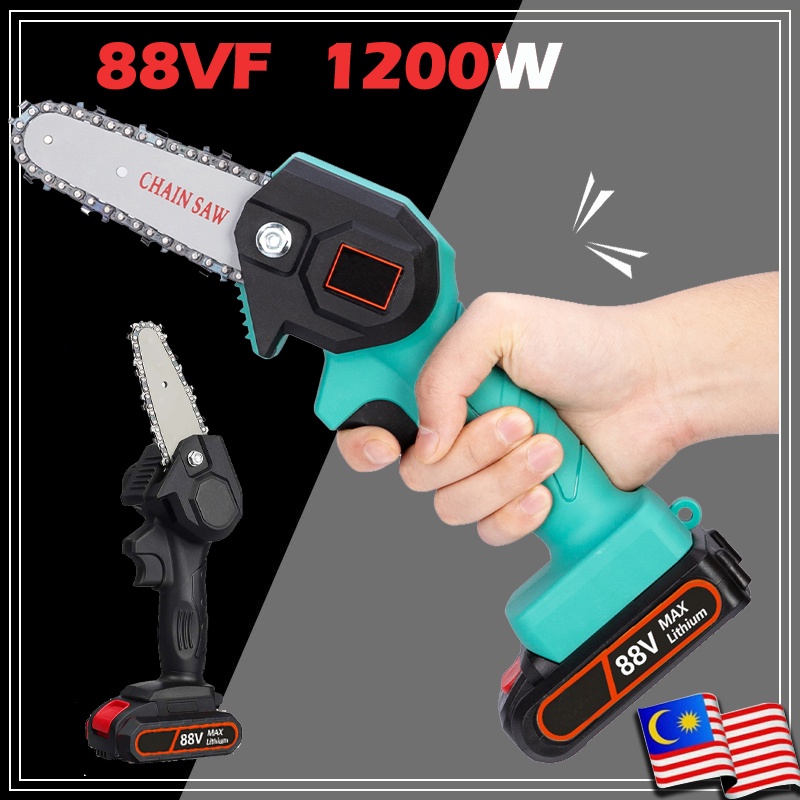 88VF Mini Electric Saw Chain Saw Rechargeable One-handed Woodworking ...