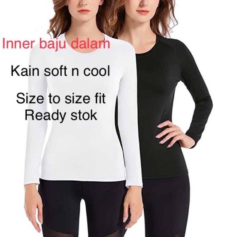 Inner Blouse Lengan Panjang inner Fashion Wear kain viscose lmbut sejuk ...