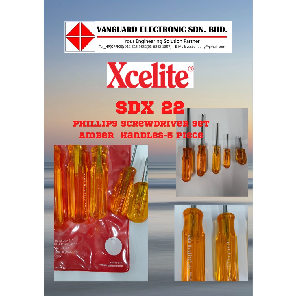 Xcelite SDX 22 Phillips Screwdriver Set Amber Handles 5 piece | Shopee ...