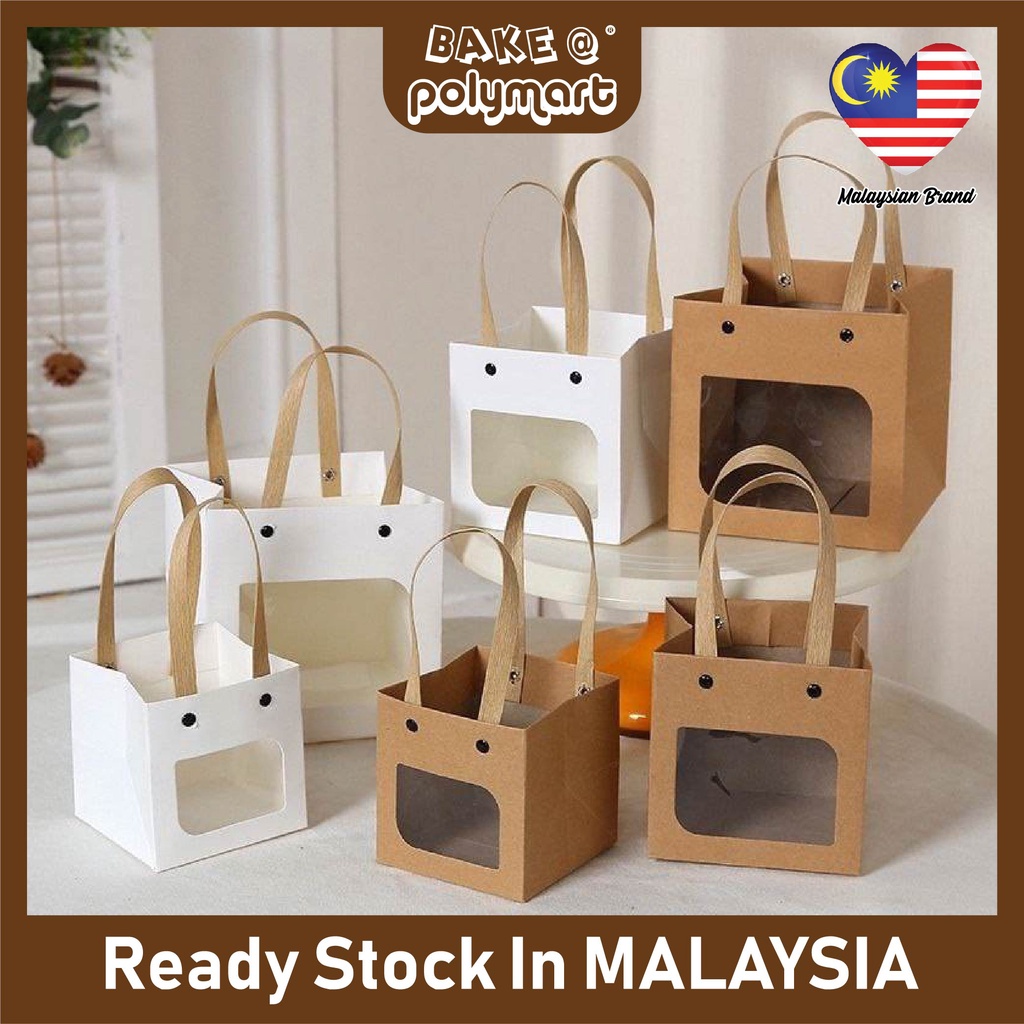 Square Buckle Flower Gift Paper Bag Craft / White | Shopee Malaysia