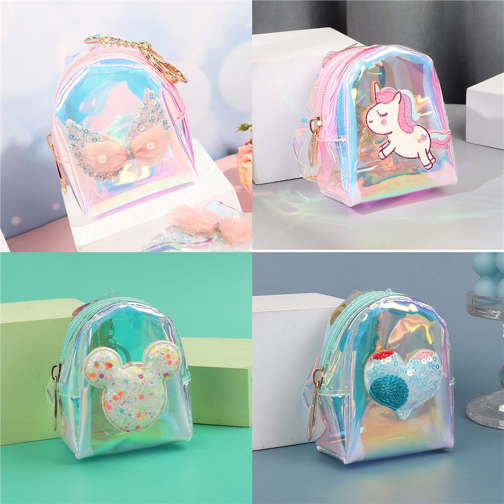 Mini Dompet Syiling Swan Beg Sekolah Kecil Loket Laser Zipper Gincu Beg ...
