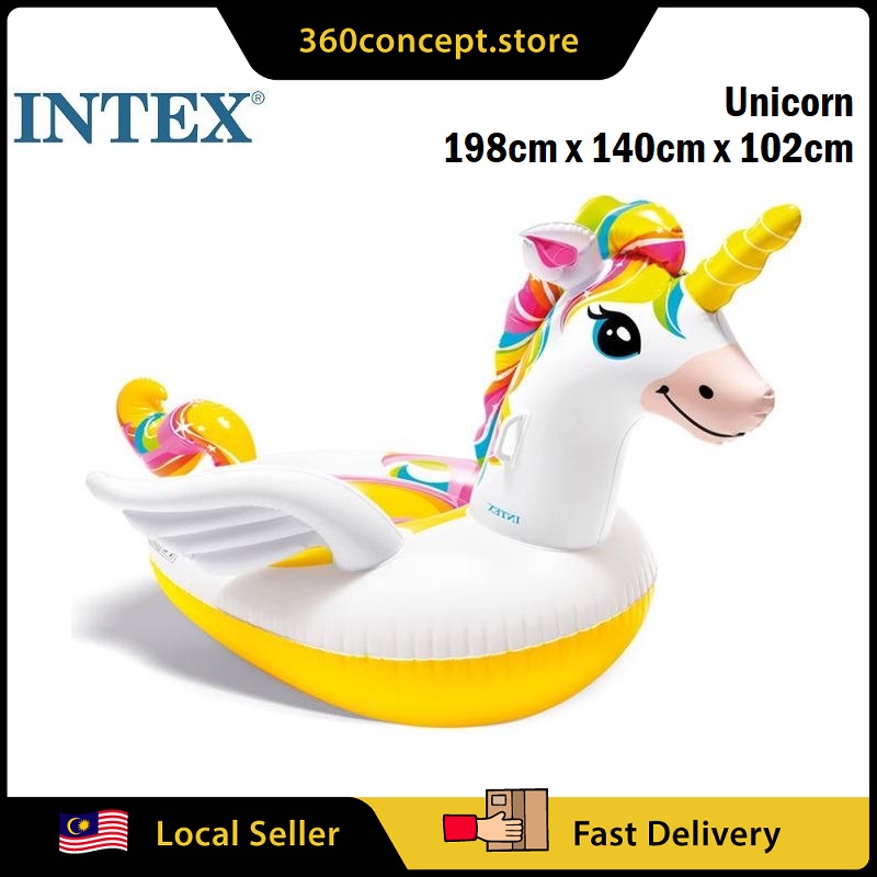 INTEX Giant Inflatable Rainbow Unicorn Floating Adult Swimming Pool ...