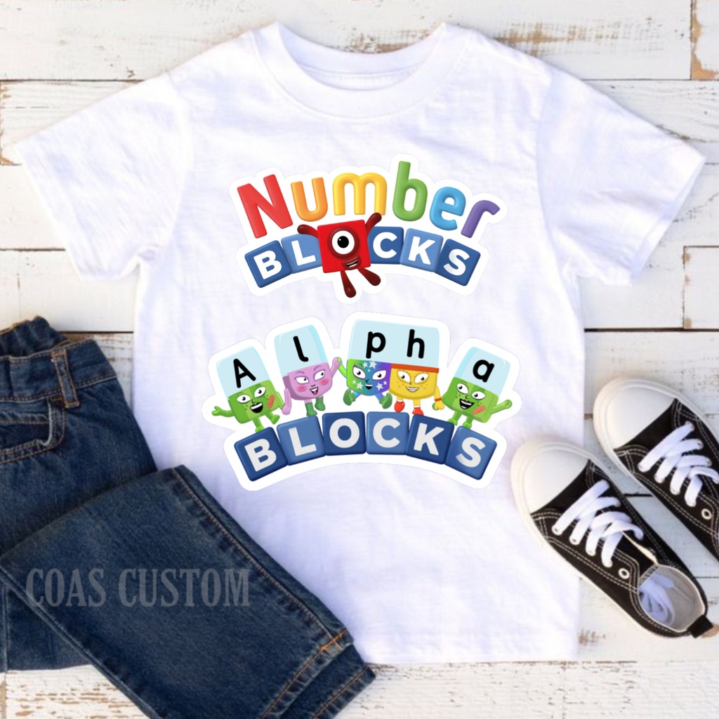 Alphablocks / numberblocks children's t-shirts, free name screen ...