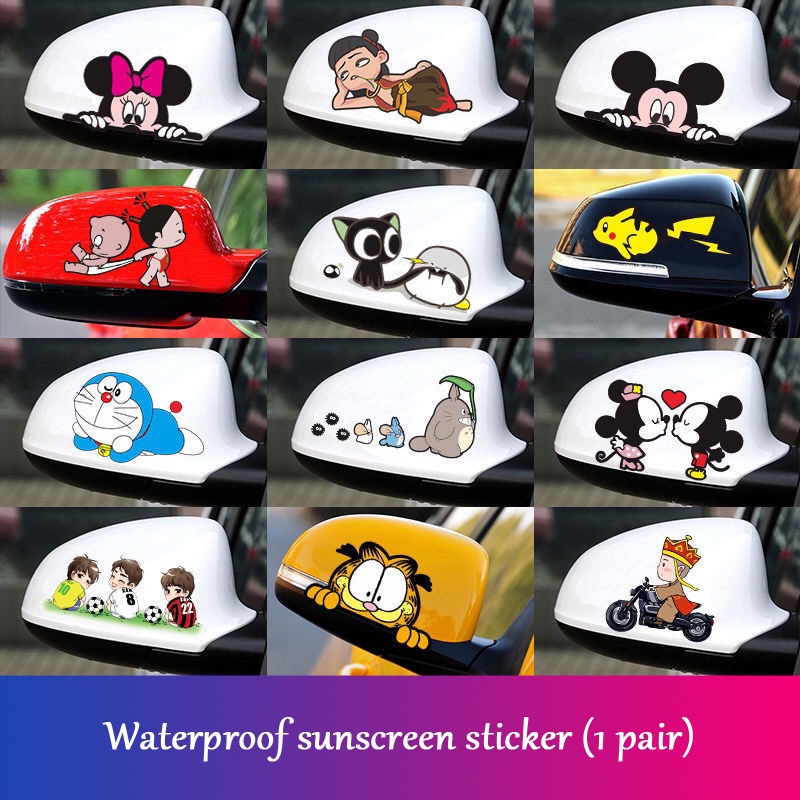 Car Rearview Mirror Sticker Cute Cartoon Personality Creativity ...