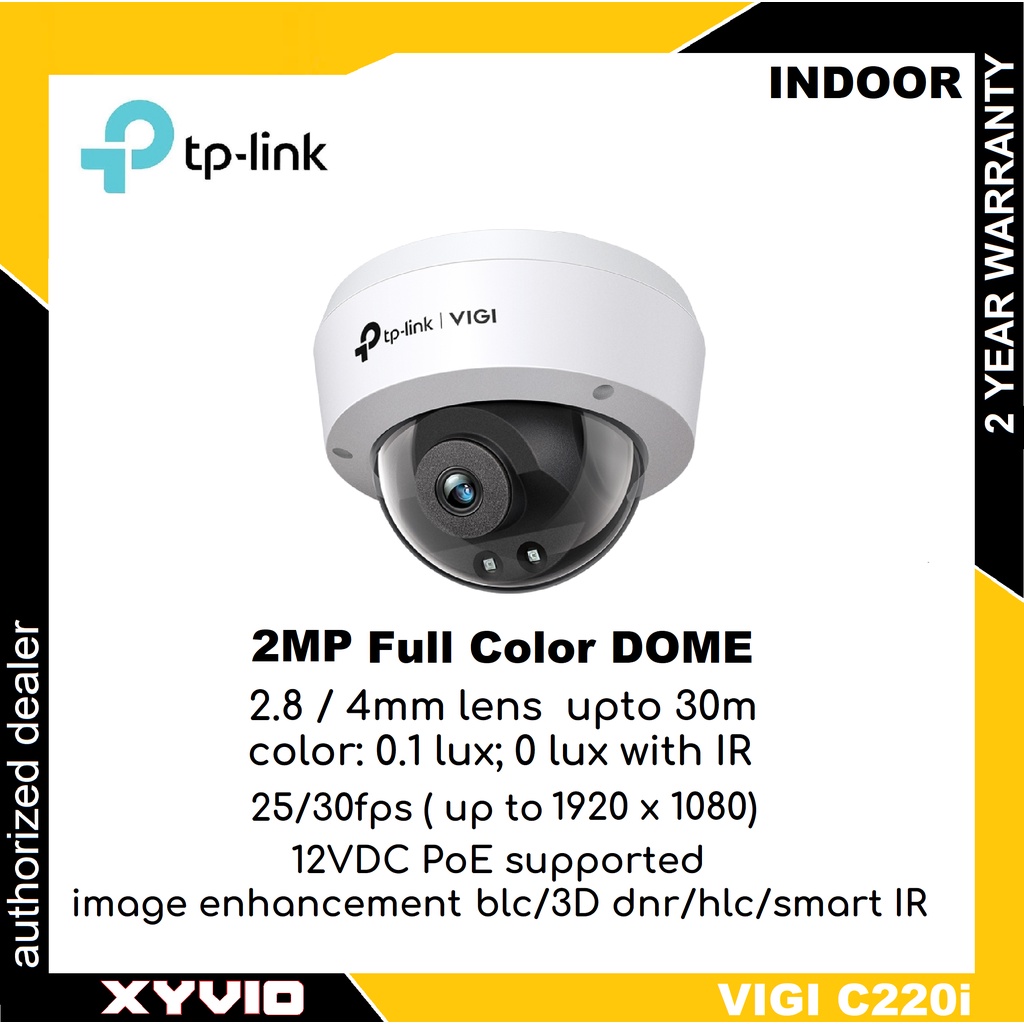 TP-LINK VIGI C220i VIGI 2MP IR Dome Network Camera CCTV | Shopee Malaysia