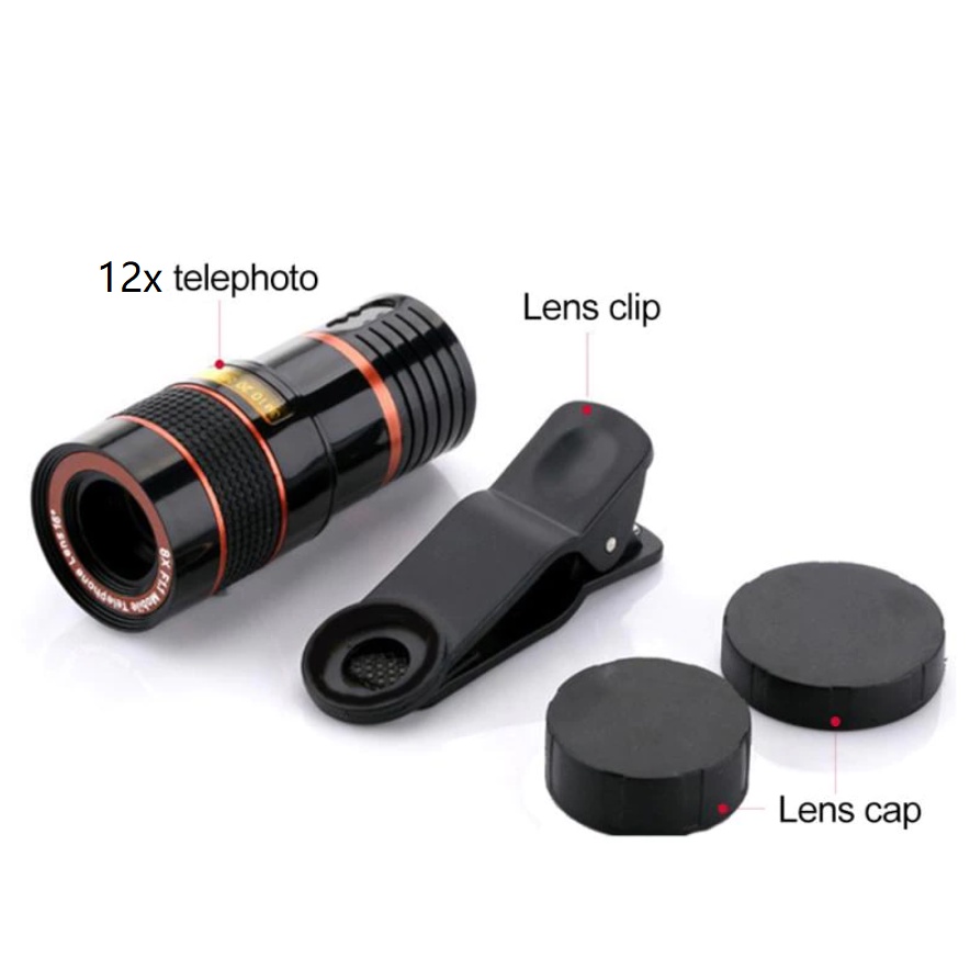 Universal Mobile Phone Camera Lens Clip 12X HD Optical Zoom For Mobile ...