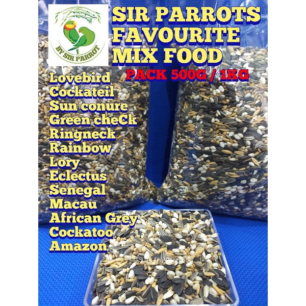 PREMIUM FAVOURITE MIX FOR PARROTS FOOD TYPE-9 BY SIR_PARROTS (1KG/500G ...