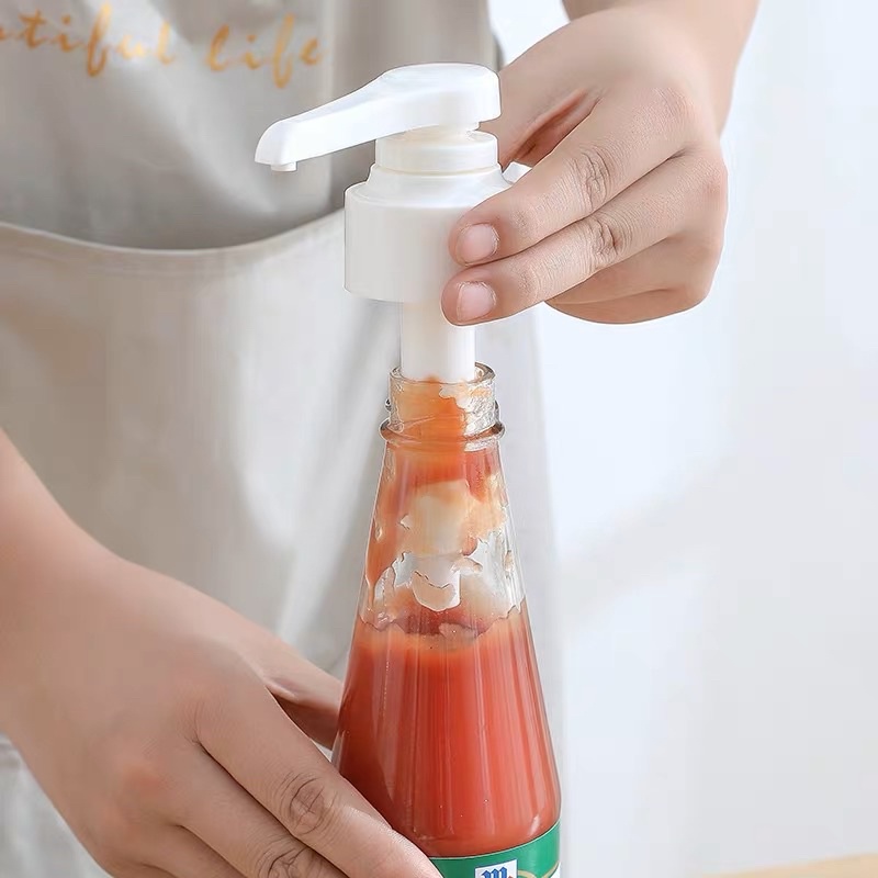 Press Pump Head Kitchen Tools Chili Tomato Sauce Oyster Sauce Dispenser Pressing Nozzle Home ...