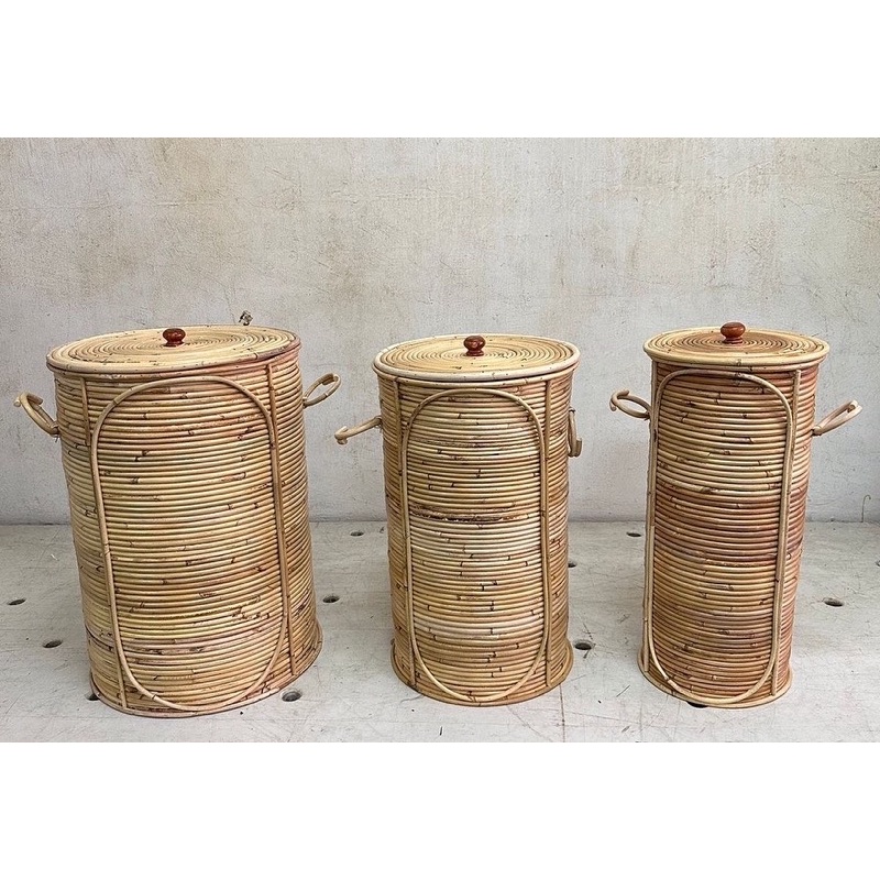 Laundry Rotan Sebatang / Rattan Laundry Storage Basket / Bekas Rotan ...