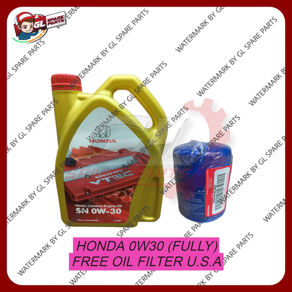 HONDA ORIGINAL ENGINE OIL 0W20 / 0W30 / 5W30 FULLY SEMI SYNTHETIC OIL (4L) *FREE OIL FILTER U.S ...