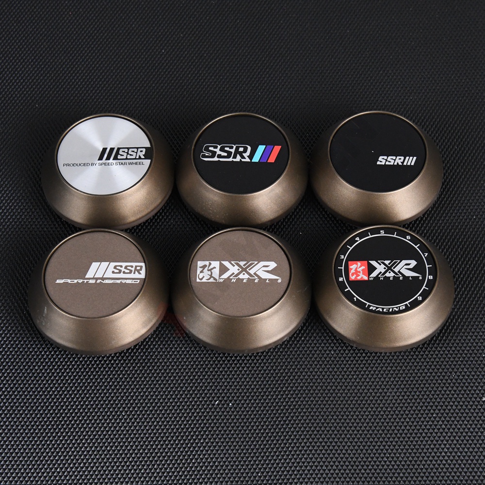 4PCS SSR Center Rim Cap 60MM Clip Diameter XXR Emblem Sticker Bronze ...