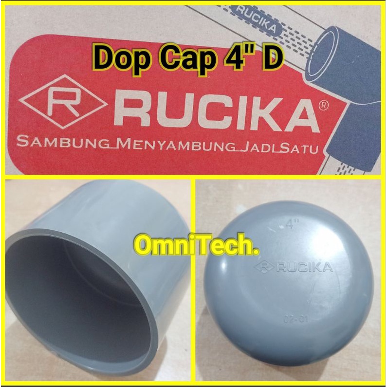 PVC Paralon Pipe Connection Fittings Cap Dop Rucika D 4" Thick, Strong ...