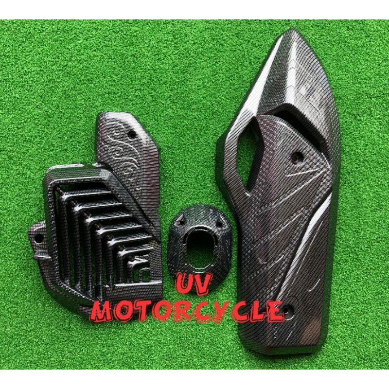 VARIO160 RADIATOR COVER CARBON & EXHAUST COVER CARBON SET PACKAGE 3 IN ...