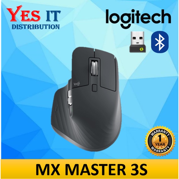 Logitech Mx Master 3S Graphite / Pale Gray Bluetooth Wireless Mouse ...