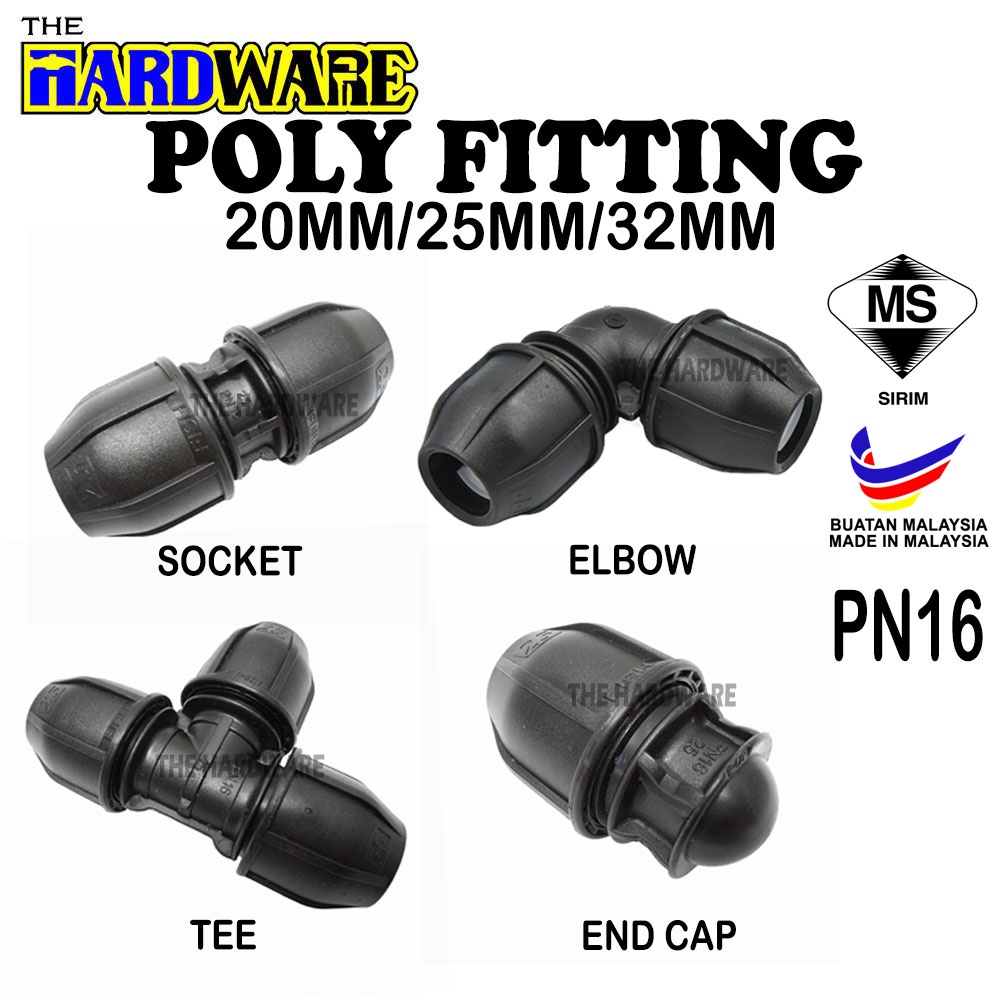 🔥Ready Stock🔥HDPE Poly Fitting Poly Pipe Connector Socket/Elbow/Tee/End ...